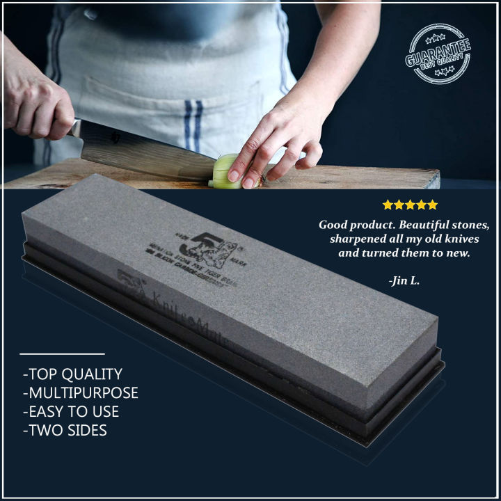 6" Knife Sharpening Stone Combination Dual Sided Grit With Base for ...