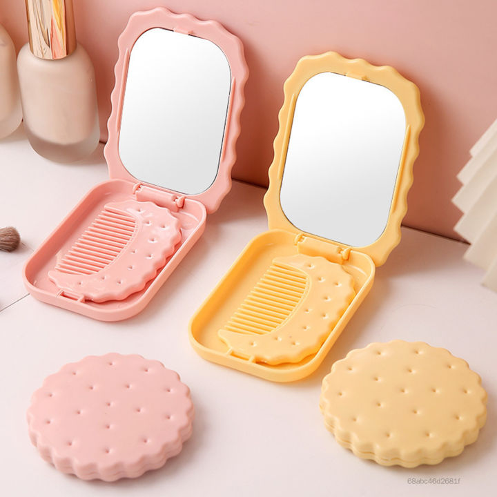 Foldable Handheld Mirrors With Comb One-Sided Makeup Mirror Set for ...