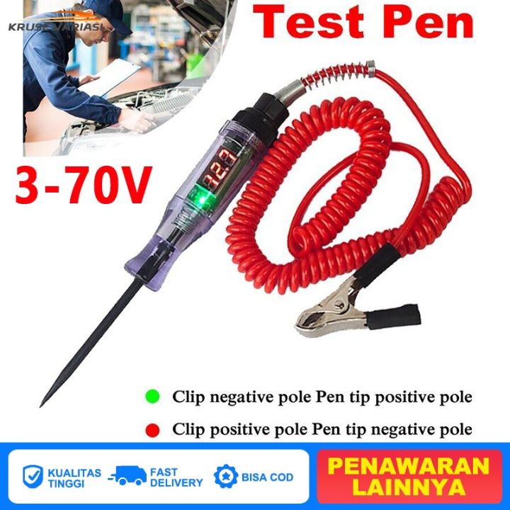 Tespen Digital DC Tester Testpen Kelistrikan Listrik Mobil Motor 6v/12v ...
