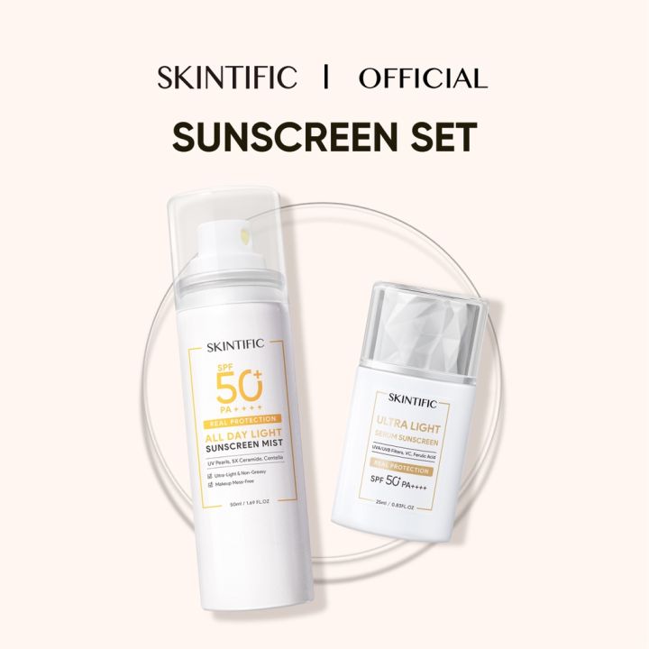 ☜SKINTIFIC Sunscreen All Day 2PCS Sun Screen Spray UV Shield Sunblock ...