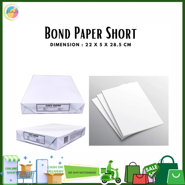 BOND PAPER SHORT BY RIM/SHORT BOND PAPER/BOND PAPER 500 SHEETS PER PACK ...