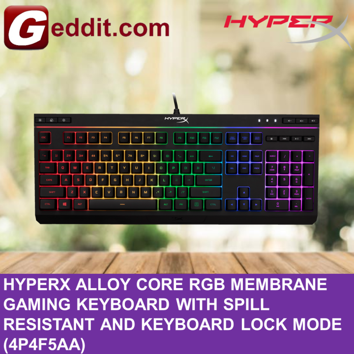 Hyperx Alloy Core Rgb Membrane Gaming Keyboard With Spill Resistant And Keyboard Lock Mode