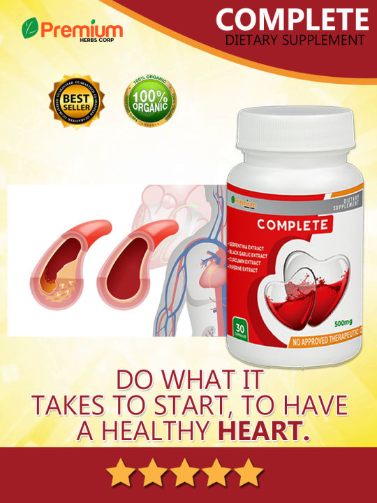 Complete Supplement (30 Capsules) with Serpentina Black Garlic Curcumin ...