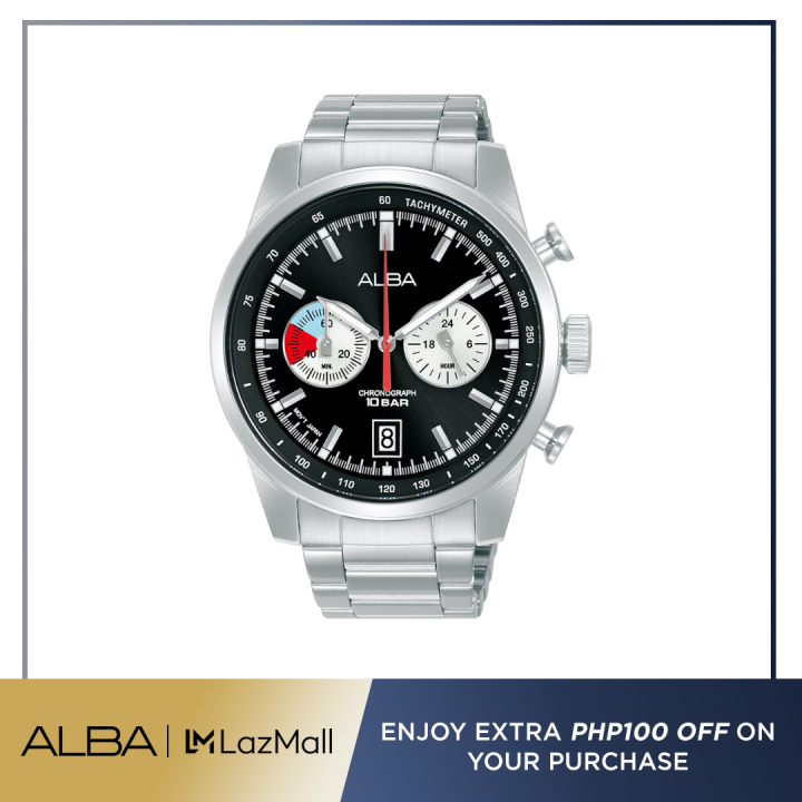 Alba Philippines A4B001X1 Black Dial Stainless Steel Strap Men's ...