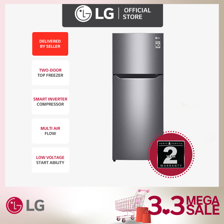 LG 7.2 Cu. Ft. No Frost Top Mount Refrigerator GR-B202SQBB | Lazada PH