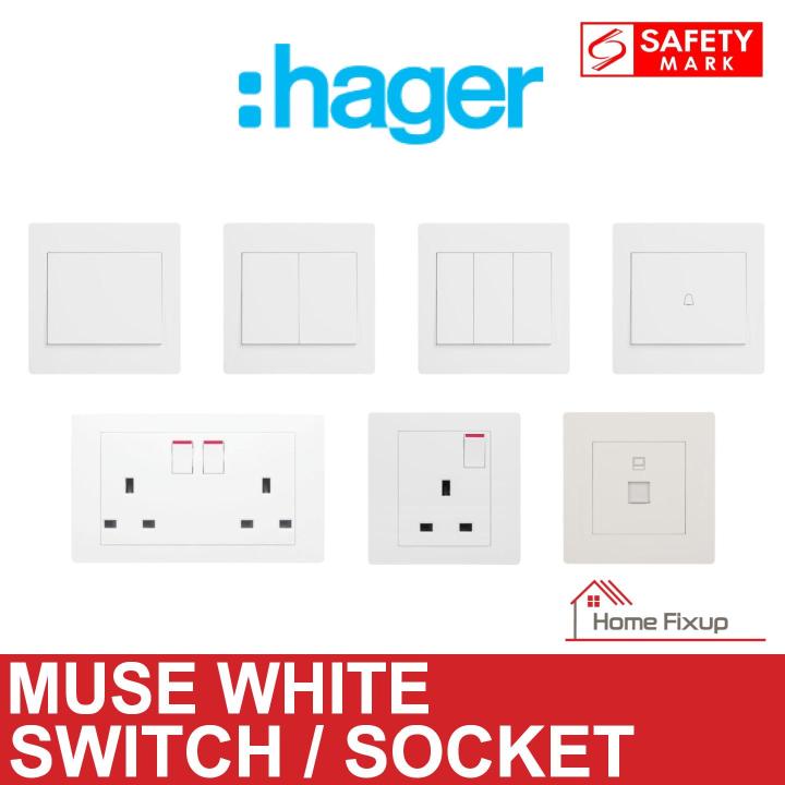 Hager Muse White Switch / Socket | Lazada Singapore