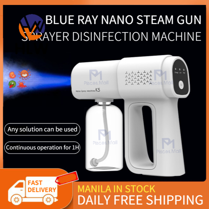Nano Blue Ray Disinfection Spray Gun Fog Machine Wireless Rechargeable ...