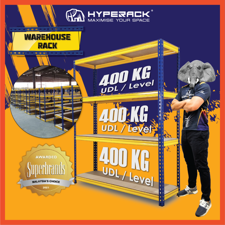 🐘 HYPERACK™️ Adjustable 4 Tier Metal Boltless Rack Rak Dapur Rack Shelf ...