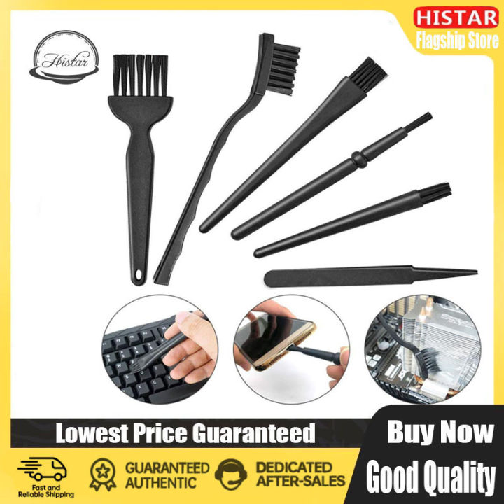 6 In 1 Portable Black Keyboard Cleaning Brush Kit Small Computer Dust ...