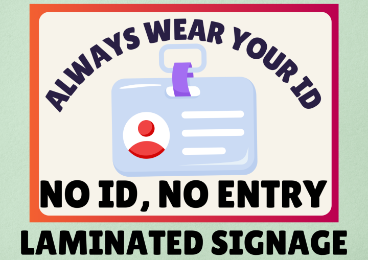 HIGH QUALITY LAMINATED SIGNAGE "NO ID, NO ENTRY' | Lazada PH