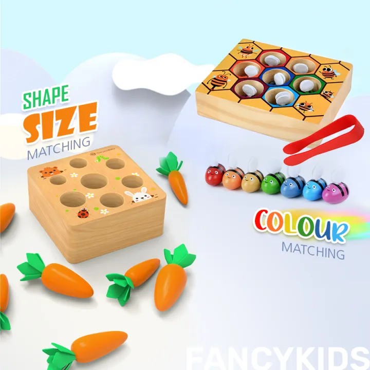 Montessori Wooden Early Learning Toy/Beehive Color Matching Sorting ...