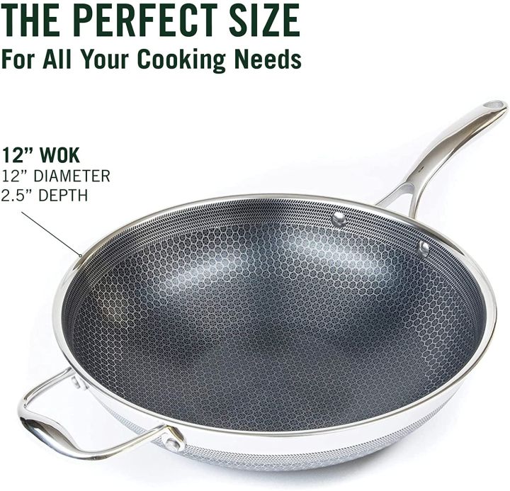 Us purchasing HexClad Wok Pan 12-inch stainless steel non-stick wok wok ...