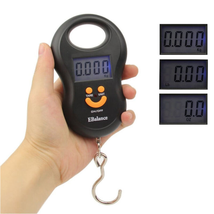 50kg 10g Portable Mini Digital Hand Held Fish Hook Hanging Scale ...