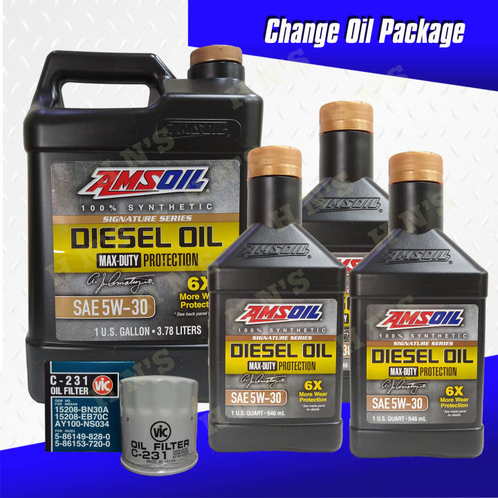 AMSOIL Signature Series 5W-30 Fully Synthetic Diesel Engine Oil Change ...
