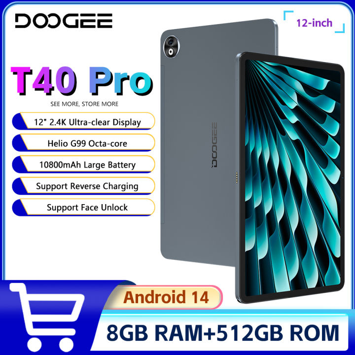 DOOGEE T40 Pro Tablet 12" IPS 2.4K 20GB(8+12) 512GB Android 14 Helio ...