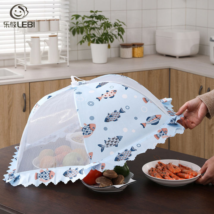 LEBI【จัดส่งฟรี】ที่คลุมผักร่มพับได้กันแมลงวันสำหรับใช้ในครัวเรือนที่คลุม ...