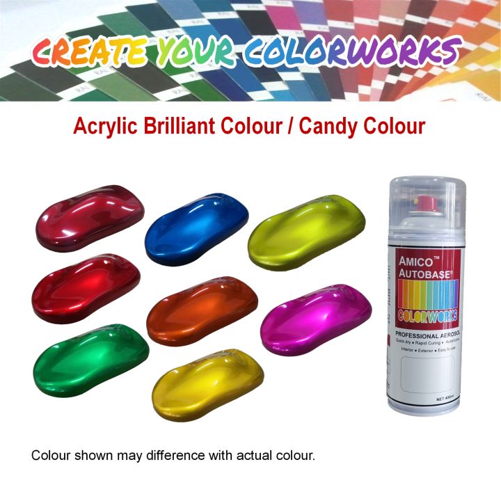 Colorworks Aerosol Spray Paint Candy Colour / Brilliant Colour 400cc ...