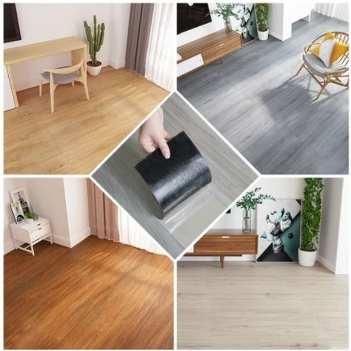 50PCS 3D Wooden Vinyl Floor Sticker 91x15CM Self Adhesive Resist ...