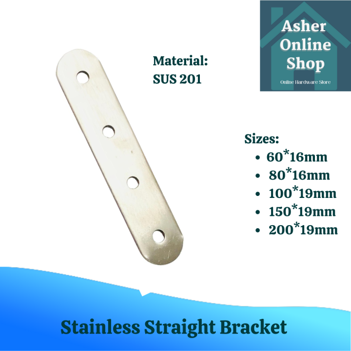 Stainless Steel Flat Straight Brace Bracket Mending Repair Plate Fixing ...