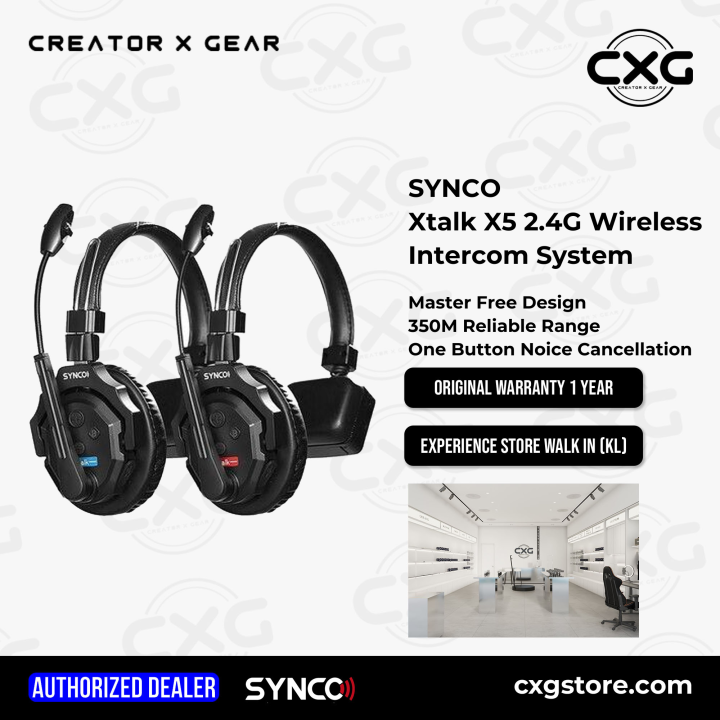 SYNCO Xtalk X5 2.4G Wireless Intercom System Communication Headset with ...