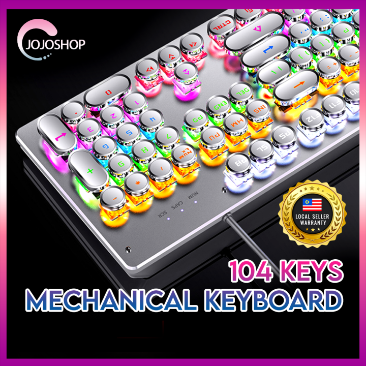 JRK2/7🔥 REAL PRO GAMING MECHANICAL KEYBOARD METAL PANEL METAL SURFACE ...