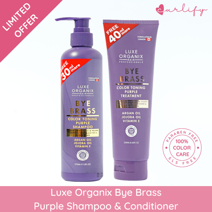 Luxe Organix Bye Brass Purple Shampoo / Conditioner | Lazada PH