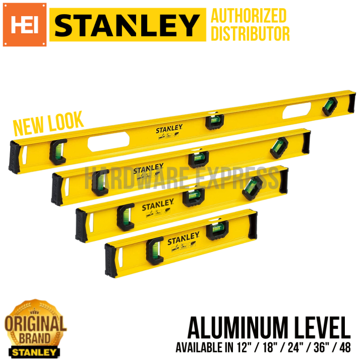 Stanley I-Beam Type Aluminum Level Bar 12" (42-072) 18" (42-073) 24 ...