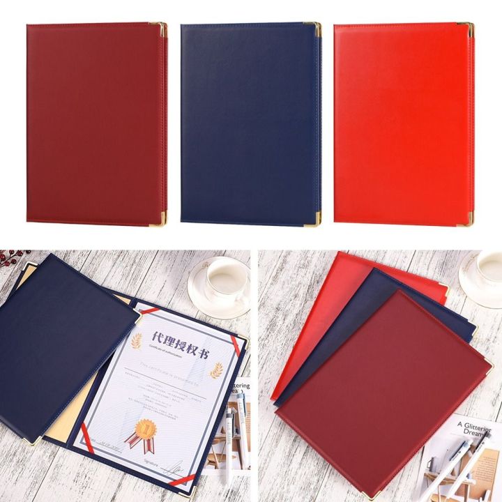 LIVELYN A4 Blank Folder Thicken PU Leather Certificate Holder Good ...