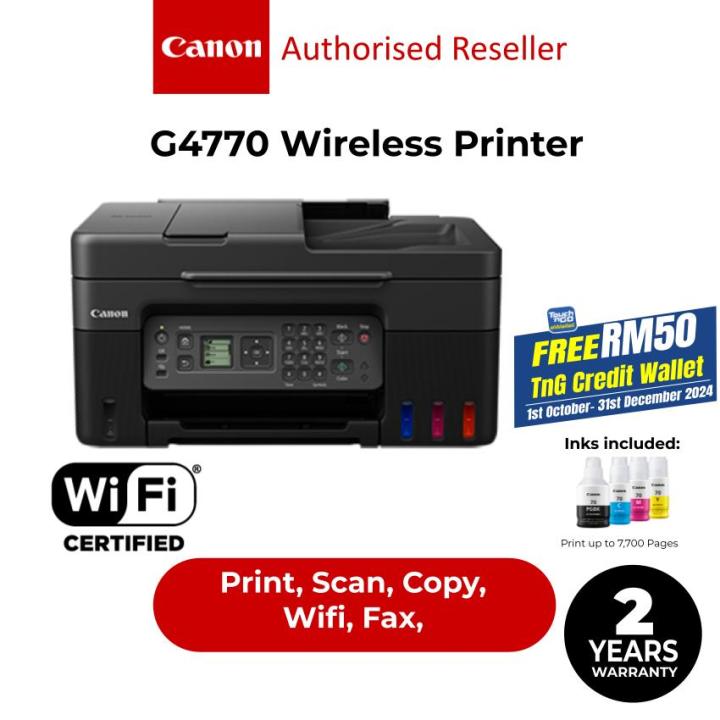 Canon PIXMA G4770 4-in-1 Wireless Refillable Ink Tank Printer(Print ...