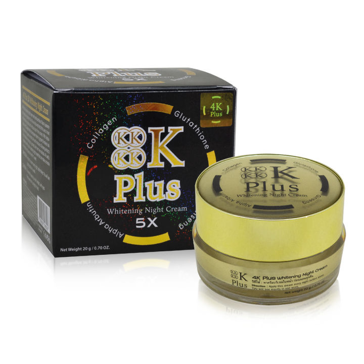 ์NEW โฉมใหม่ 4K Plus Whitening Night Cream ครีมบำรุงผิวหน้าไนท์ครีม 4 ...