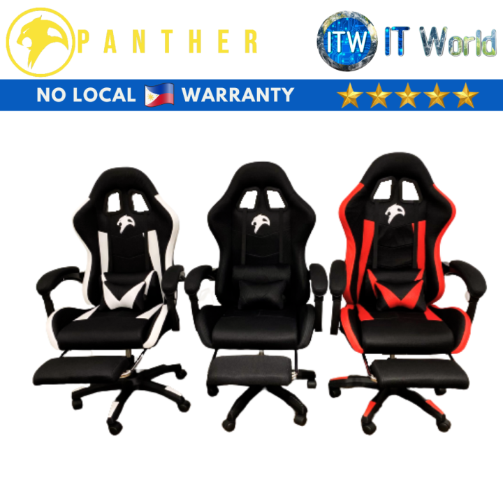 ITW | Panther Nightfall Fabric with Footrest Gaming Chair (All Black ...