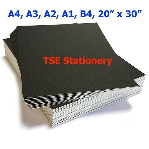 Black Mounting Board Size A4 , A3 , A2 , A1 & 20 x30 Board Hitam/Black ...