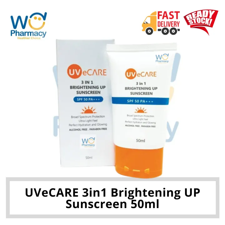 UVeCARE 3in1 Brightening UP Sunscreen SPF 50PA+++ 50ml (Exp: 02/2025 ...