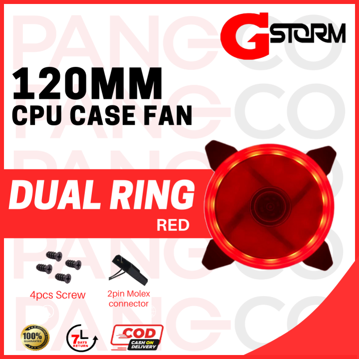 Gstorm Dual Ring RED Led fan 120mm PC CPU Computer Case Cooling Fan ...