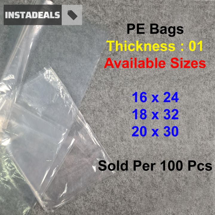 Heavy Duty PE Plastic Bags Thickness 01 (Sold Per 100 pcs) | MAKAPAL ...