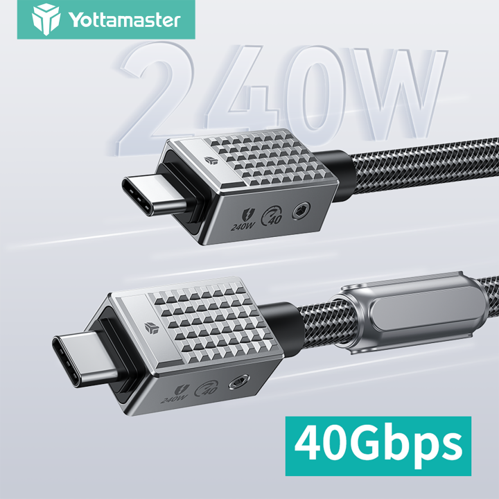 Yottamaster 40Gbps usb4 Cáp PD 240W Loại C Dây sạc nhanh 4K 8K 60Hz ...