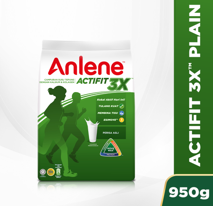 Anlene ActiFit 3X Regular High Calcium, Joint and Muscles Adult Low Fat ...