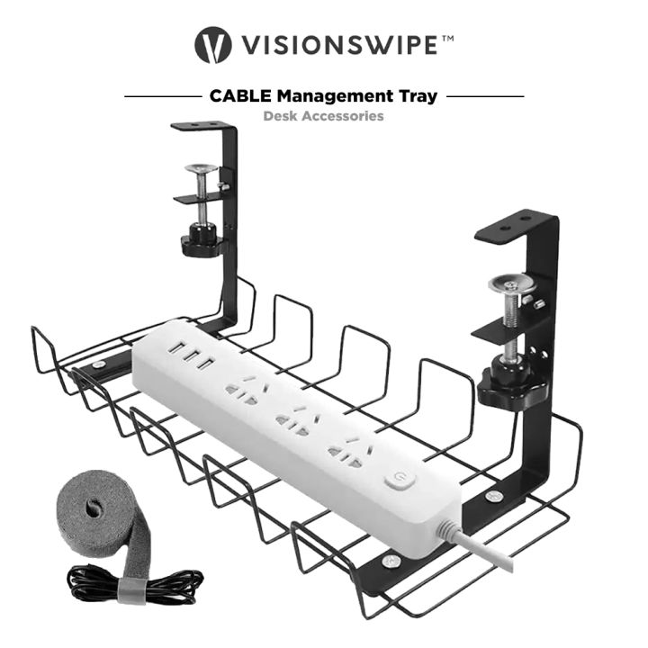 [VISIONSWIPE™] Underdesk Cable Management Tray / Organizer / Desk ...
