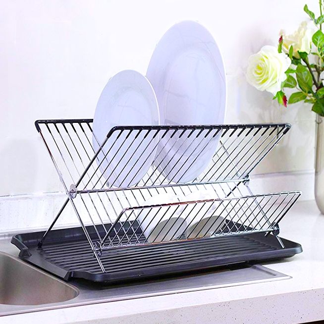 Metal Dish Drainer Rack Tableware Holder Drain Rack kitchen Dish ...