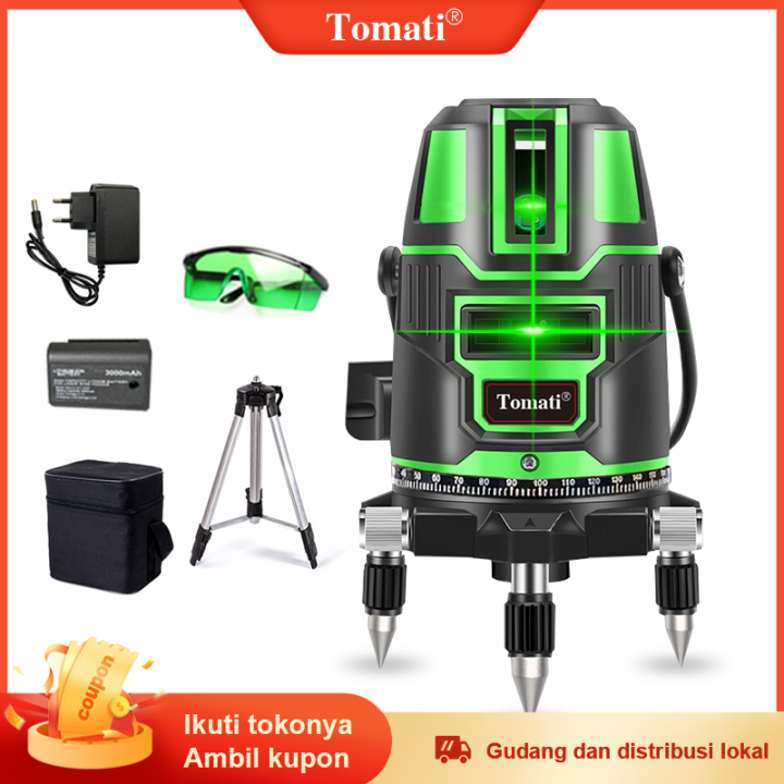 Tomati 2Line 5Line Laser Level Mesin Self Leveling 5 Line Laser Hijau ...