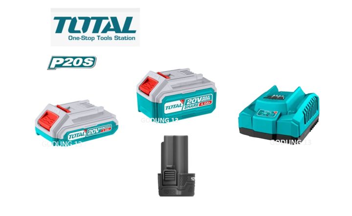Total แบตเตอรี่ลิเธี่ยมไอออน (20V 4ah) / (20V 2ah) / (12V 1.5ah) และ ...