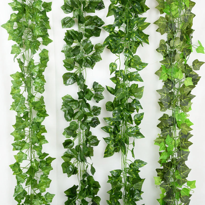1pcs 2.1M Artificial Plant Green Ivy Leaf Garland Silk Wall Hanging Vine Home Garden Decoration ...