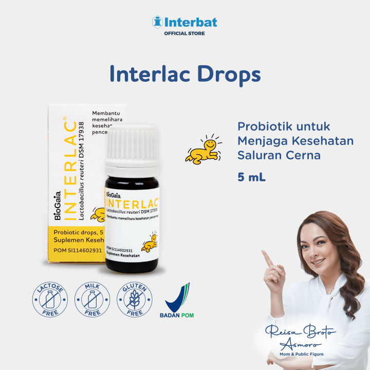 Interlac Probiotik Drops 5ml - Menjaga Kesehatan Saluran Pencernaan ...