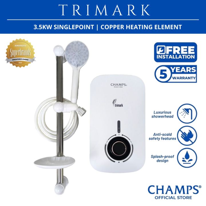 Champs Trimark 3.5 kw Singlepoint Instant Shower Water Heater (Please ask the seller before ...