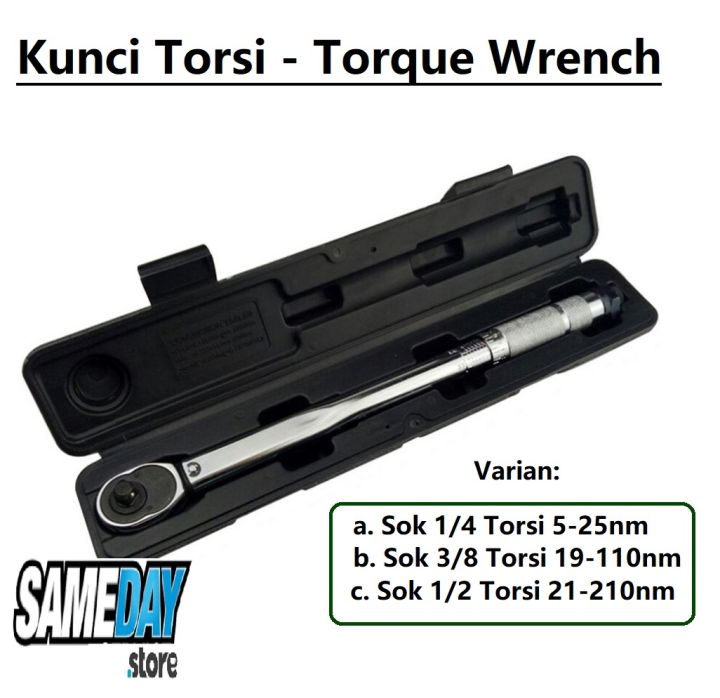 Kunci Torsi Momen Moment Torque Wrench Two Way Spanner 1/4 Torsi 4-25nm ...
