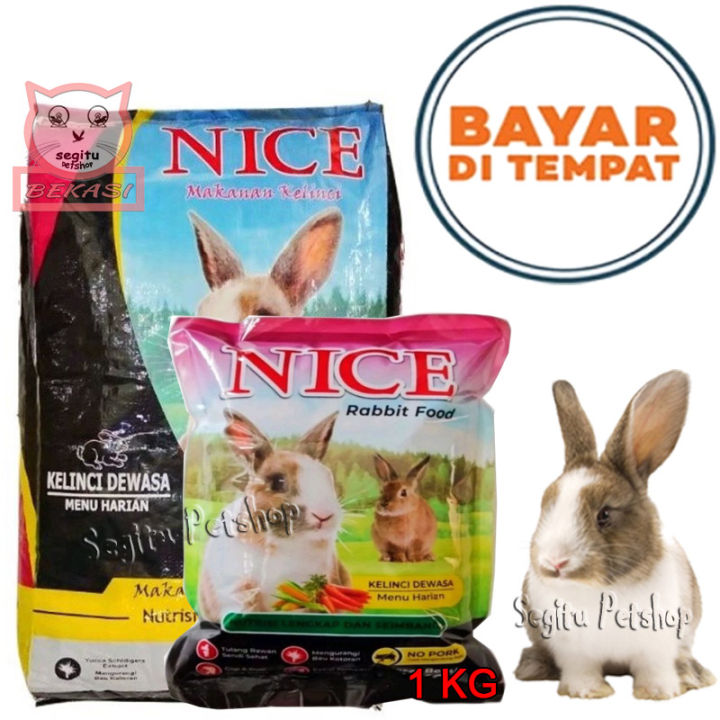 MAKANAN KELINCI RABBIT PELET KELINCI NICE RABBIT KEMASAN 1KG | Lazada ...