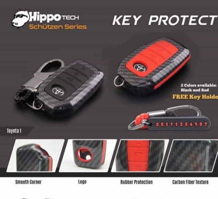 TOYOTA HILUX CONQUEST 2015-2024 KEY COVER / KEY CHAIN BLACK THAILAND ...