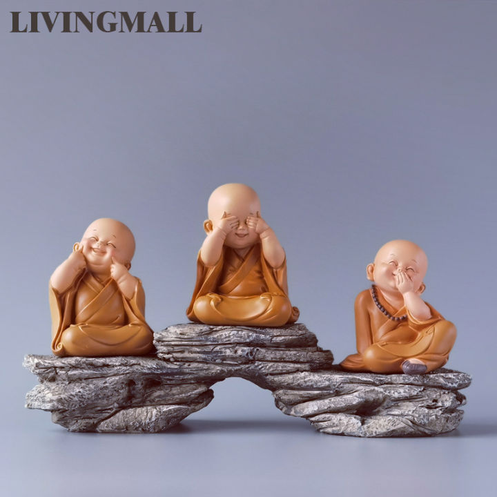 Livingmall Mini Little Monk Laughing Doll Home Decoration Bedroom ...