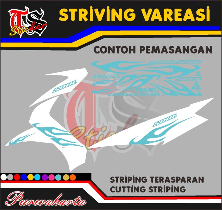 Sticker Striping Cutting Mio Soul Karbu Variasi Api Fire Striping ...