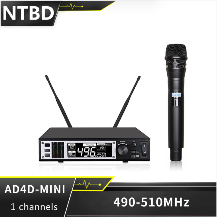 NTBD AD4D-MINI 490-510MHz UHF Professional Wireless Microphone System True Diversity for ...